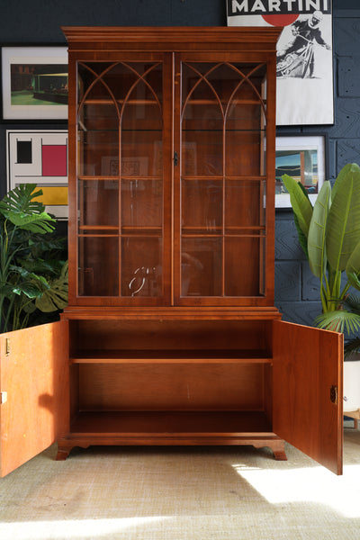 20th Century Yew Wood Bookcase — Classic English Elegance – Erfmann Vintage