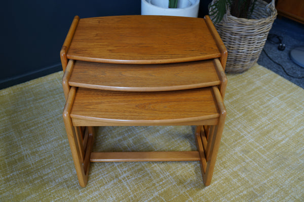 Mid Century Swedish Pale Teak Nesting tables Set of Three – Erfmann Vintage